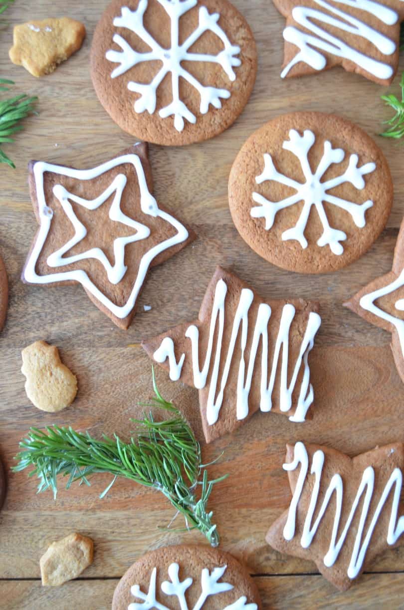 Iced Gingerbread Biscuits - Baking with Aimee.