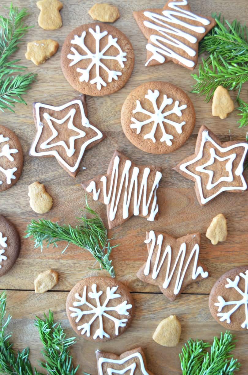 Iced Gingerbread Biscuits - Baking with Aimee.