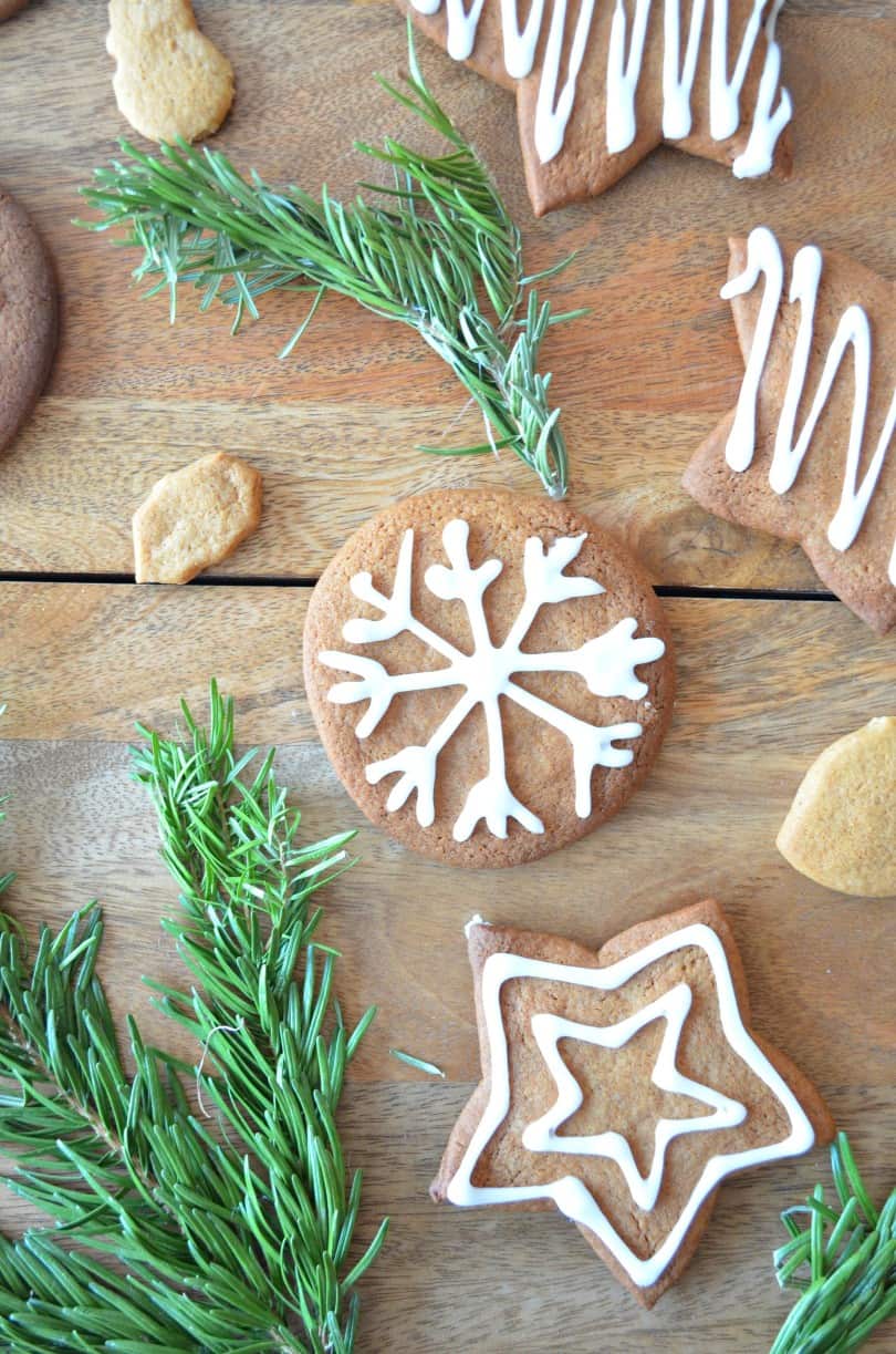 Iced Gingerbread Biscuits - Baking with Aimee.