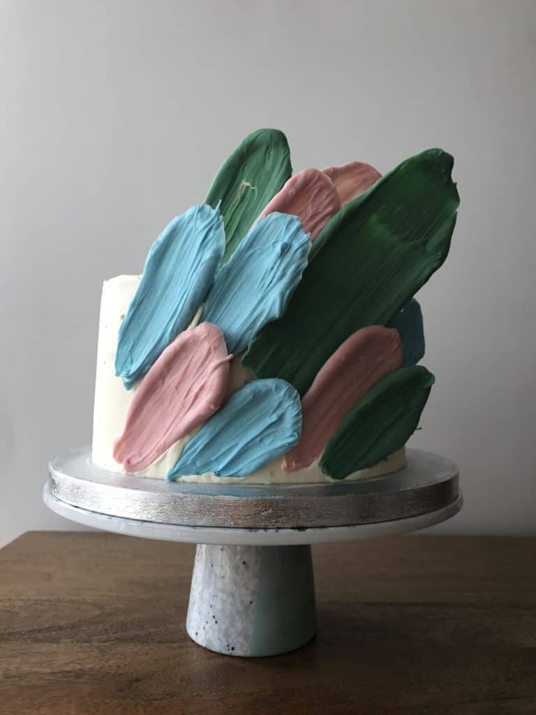 Brushstroke Layer Cake - Baking with Aimee.