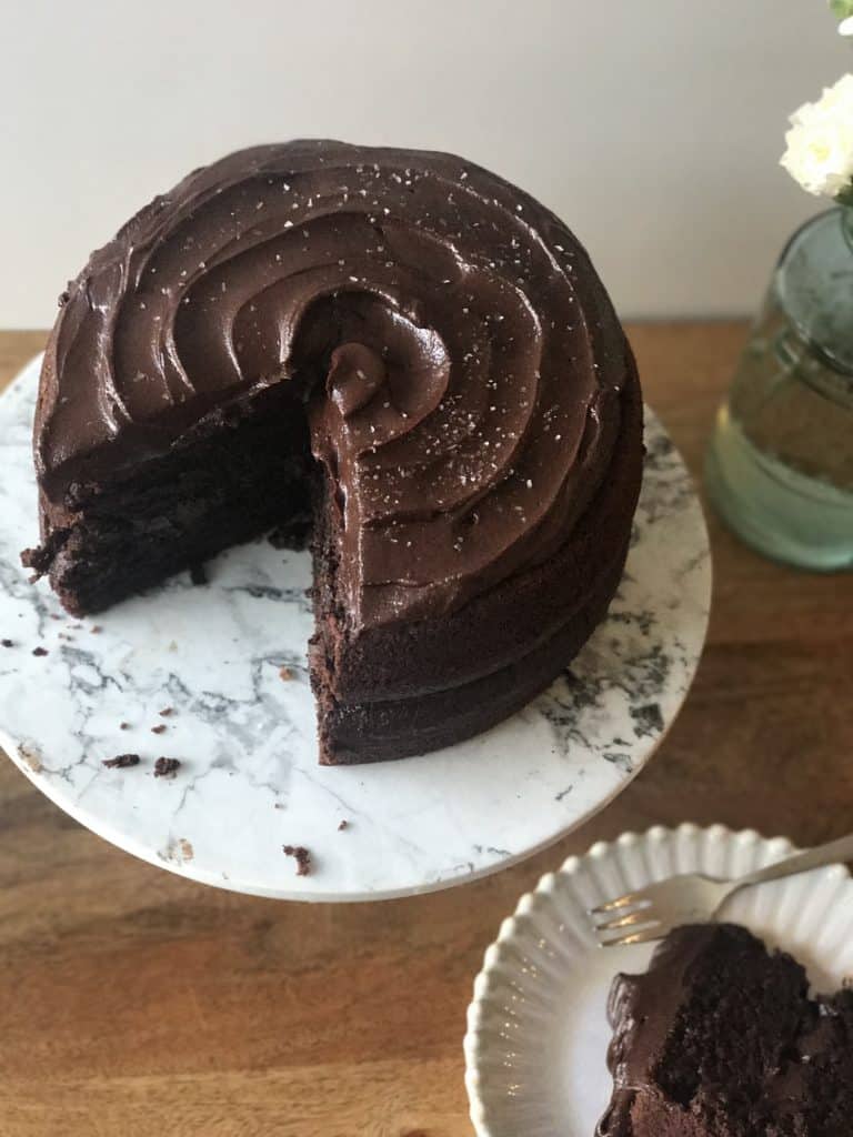 Salted Chocolate Rye Cake - Baking with Aimee.