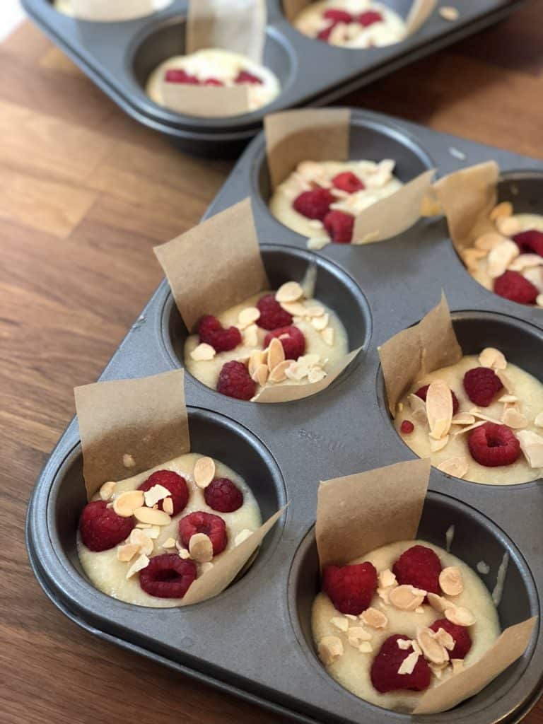 Raspberry & Almond Friands - Baking with Aimee.