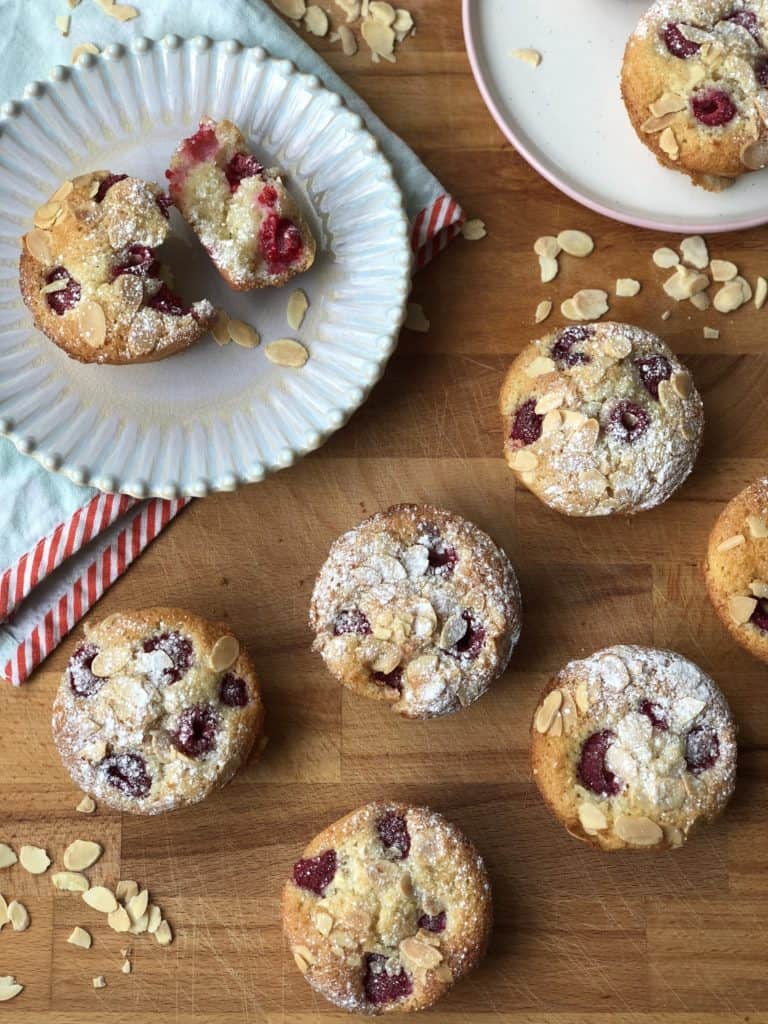 Raspberry & Almond Friands - Baking with Aimee.