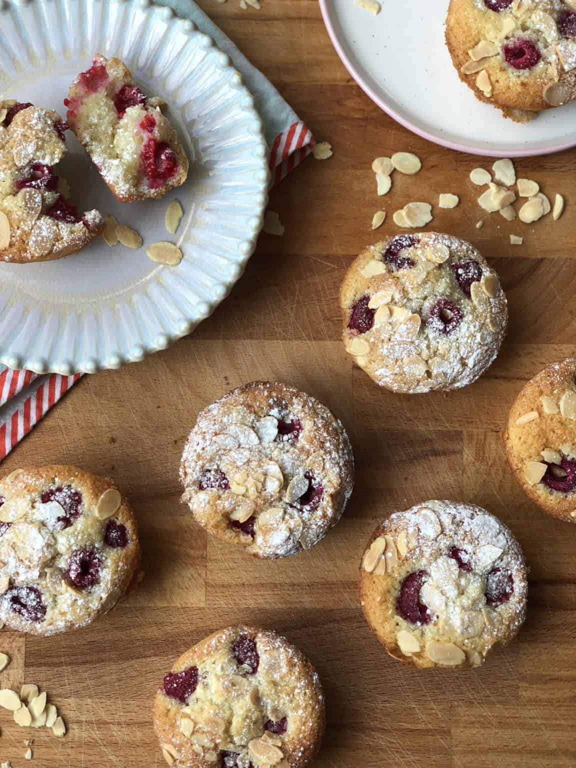 Raspberry & Almond Friands - Baking with Aimee.