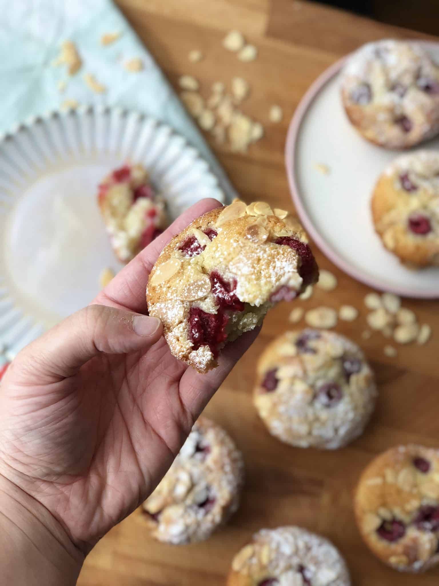 Raspberry & Almond Friands - Baking with Aimee.