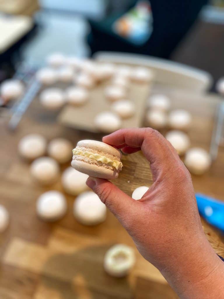 Raspberry & Lemon Macarons - Baking with Aimee.