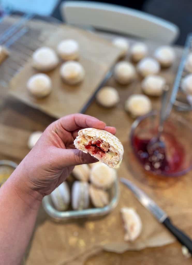 Raspberry & Lemon Macarons - Baking with Aimee.