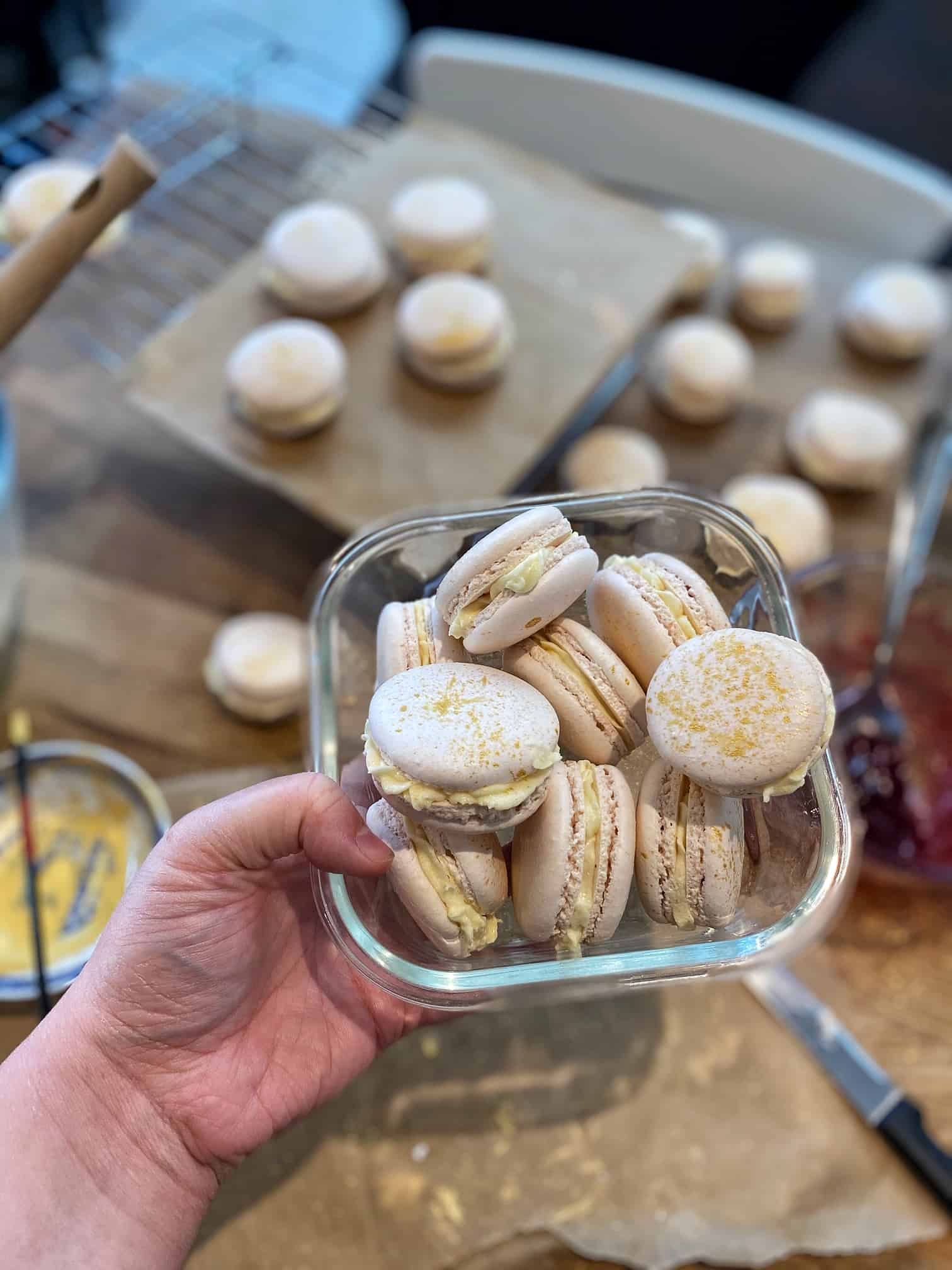Raspberry & Lemon Macarons - Baking with Aimee.