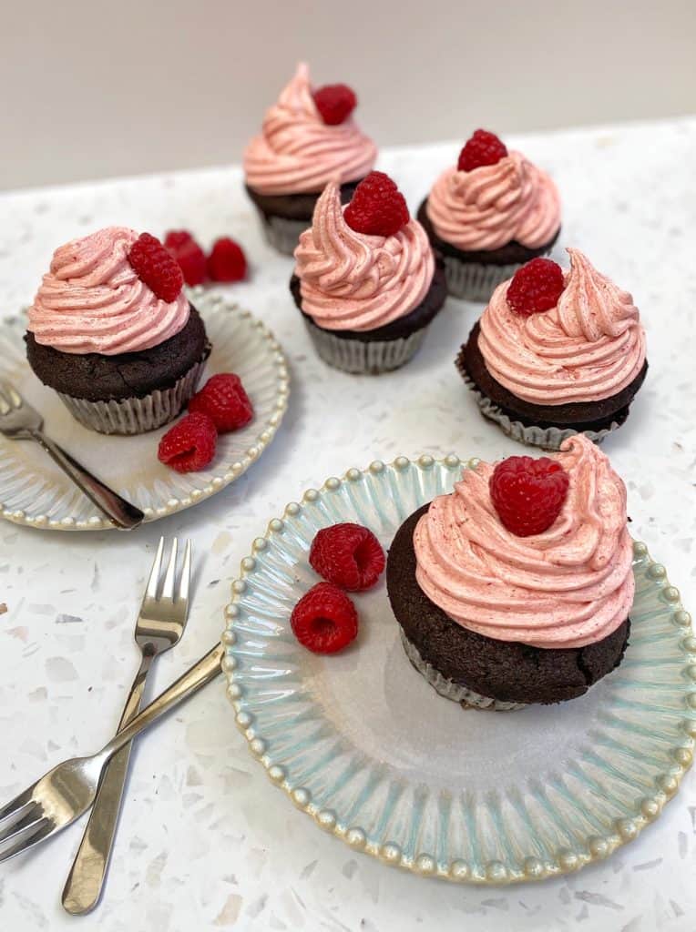 Vegan Chocolate & Raspberry Cupcakes - Baking with Aimee.