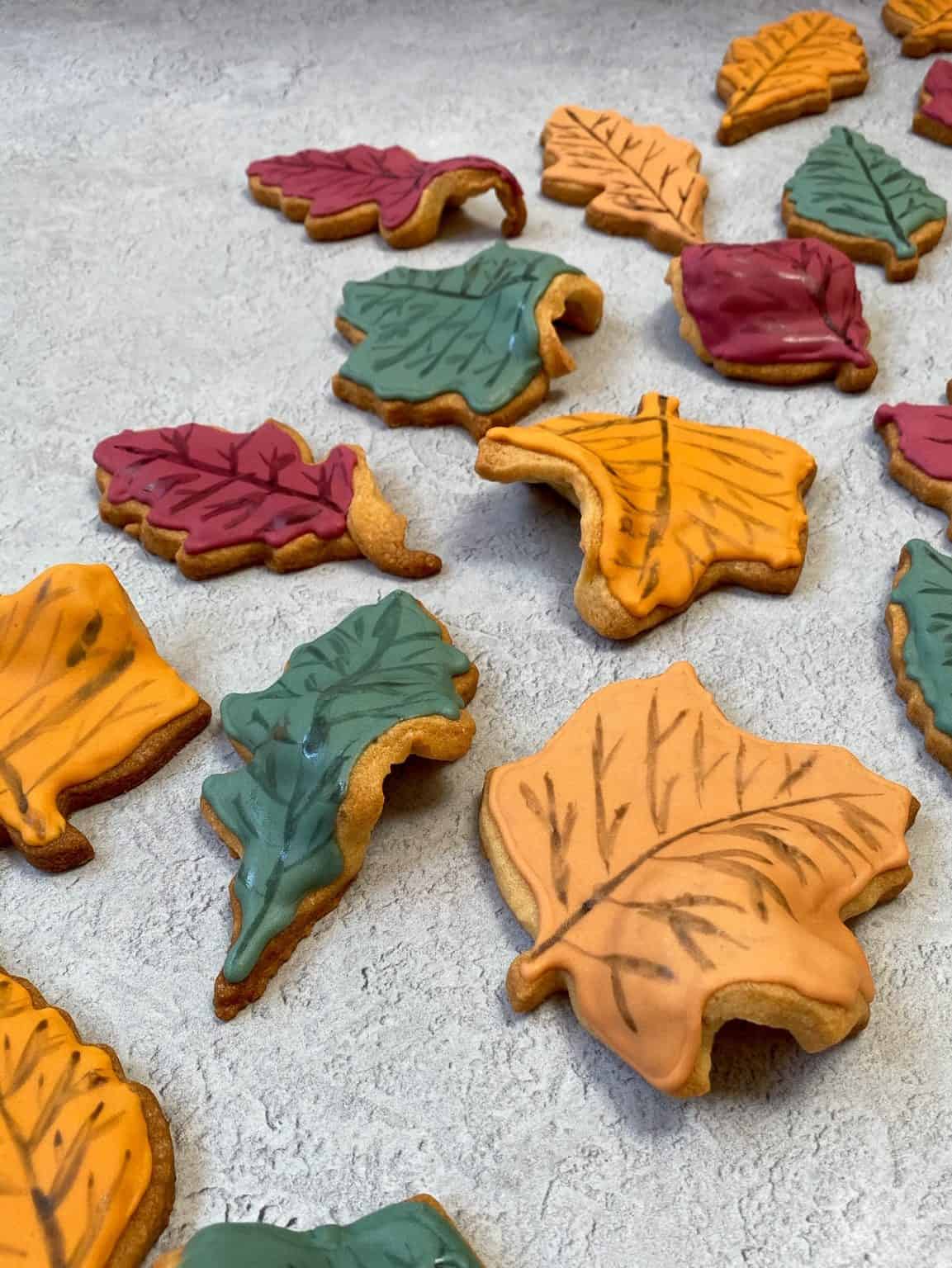 Maple Autumn Leaf Biscuits - Baking with Aimee.