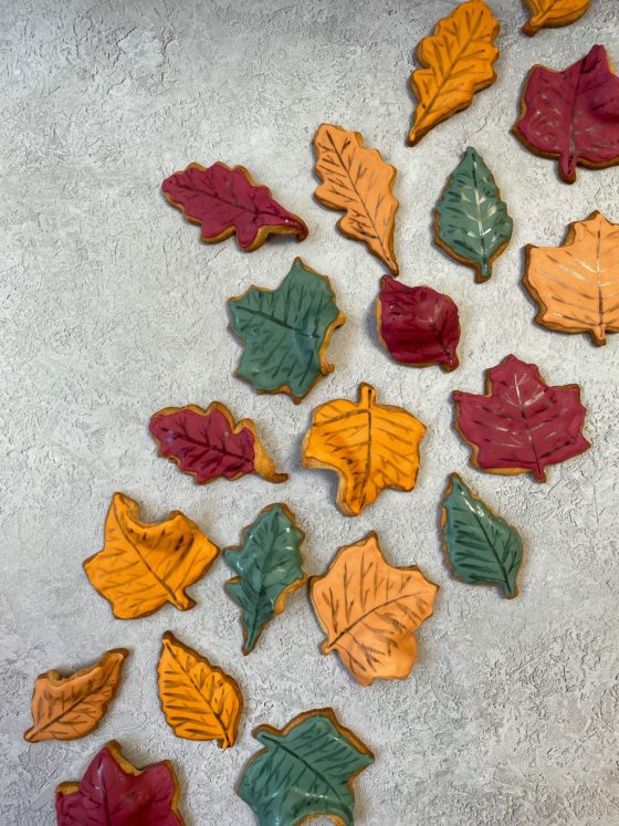 Maple Autumn Leaf Biscuits - Baking with Aimee.