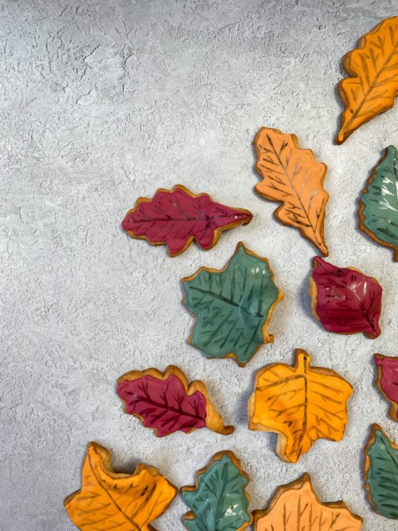 Maple Autumn Leaf Biscuits - Baking with Aimee.