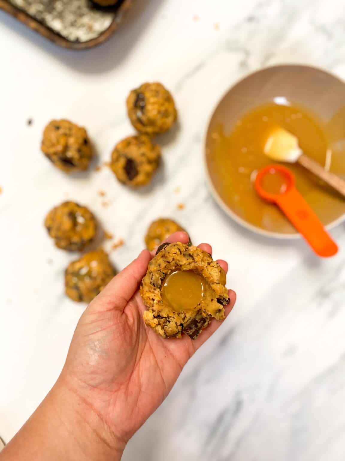 Caramel Cornflake Chocolate Chunk Cookies - Baking with Aimee.
