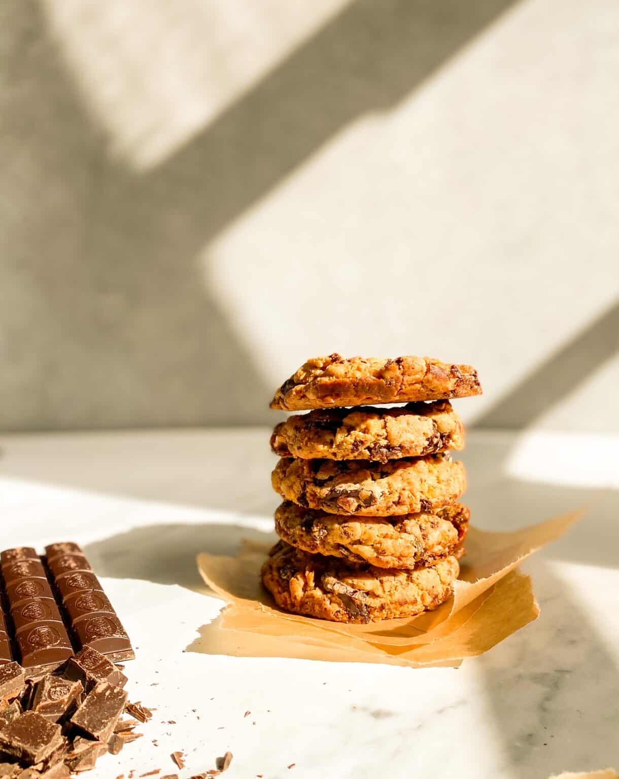 Caramel Cornflake Chocolate Chunk Cookies - Baking with Aimee.