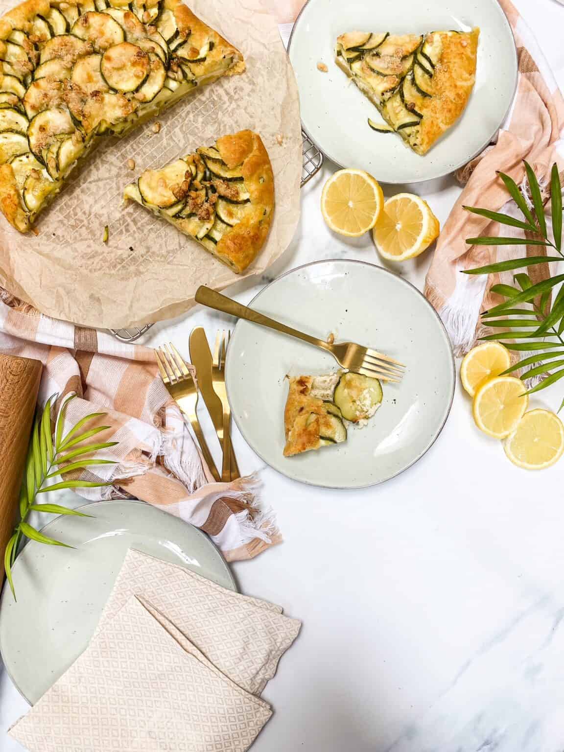 Cheesy Courgette (Zucchini) Galette - Baking with Aimee.