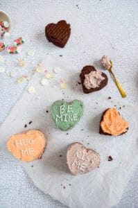 Mini Conversation Heart Cakes - Baking with Aimee.