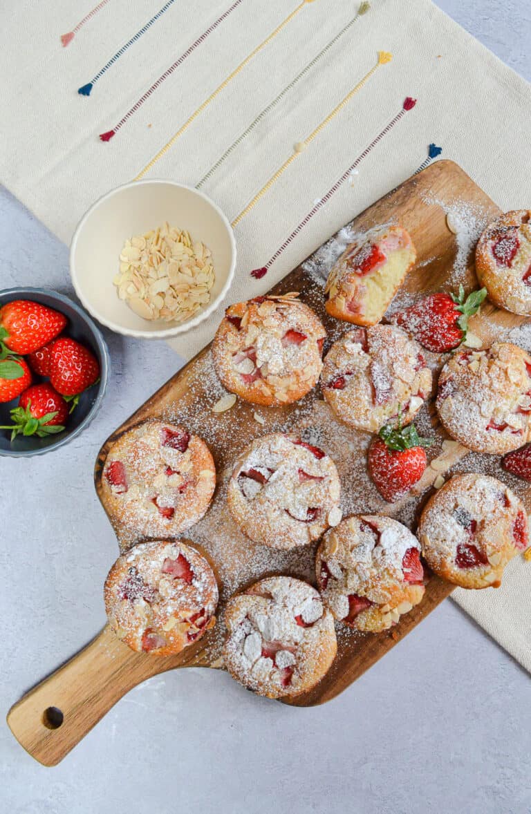 Strawberry and Vanilla Friands - Baking with Aimee.